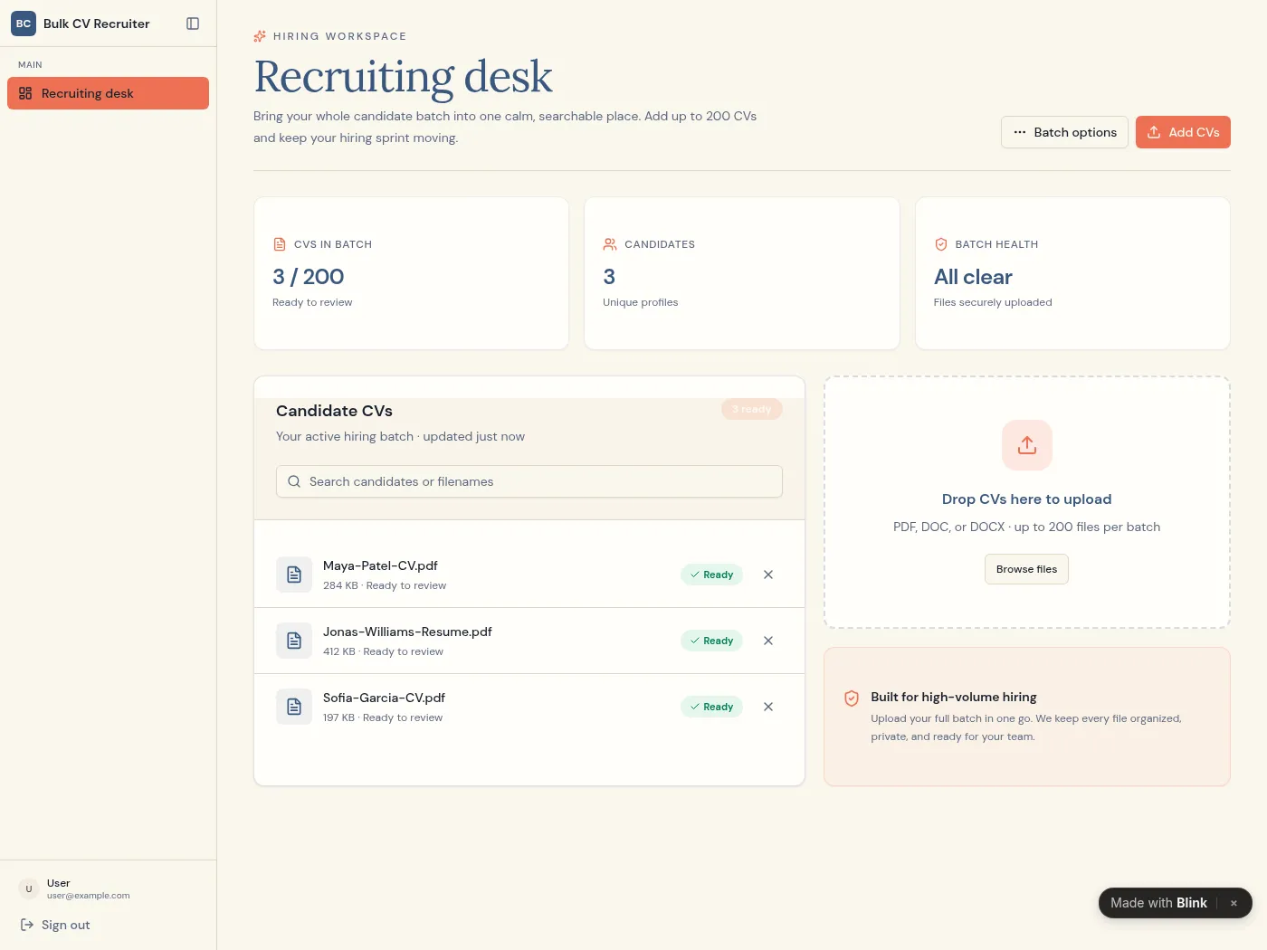 Bulk CV Recruiter
