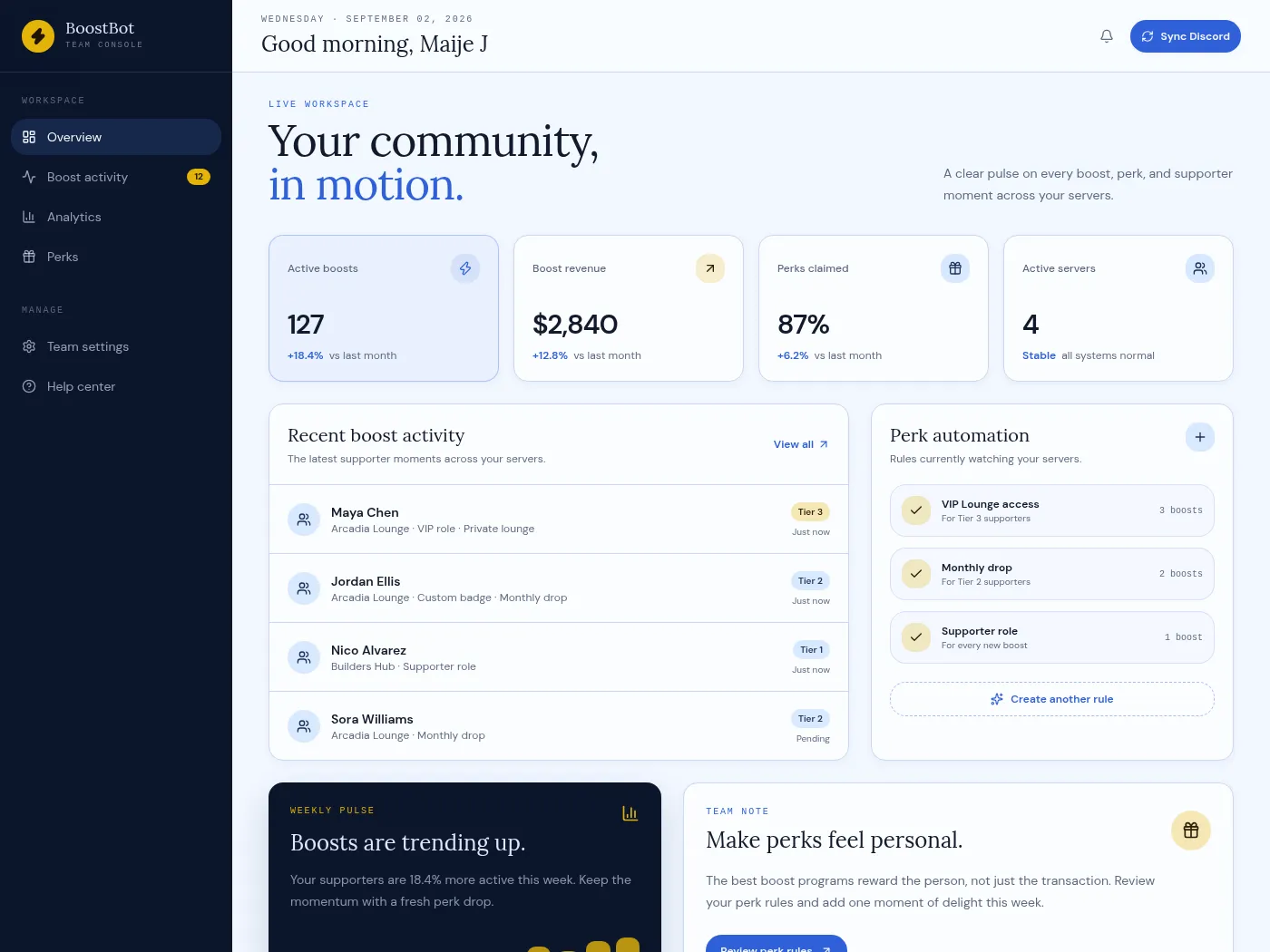 BoostBot Dashboard