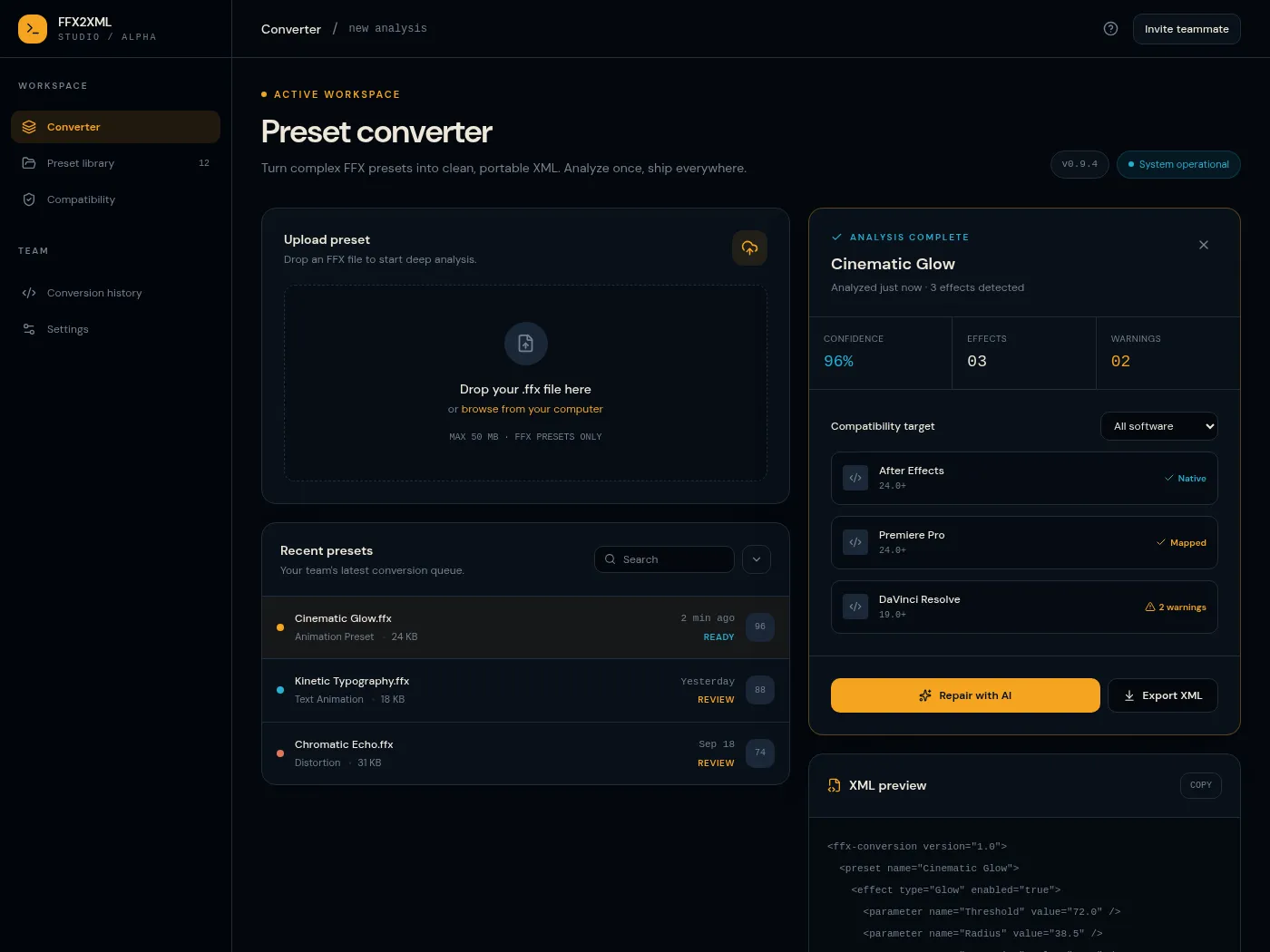 FFX2XML Converter AI