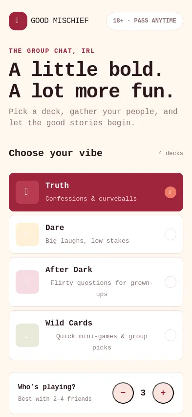 Spicy Party Game App