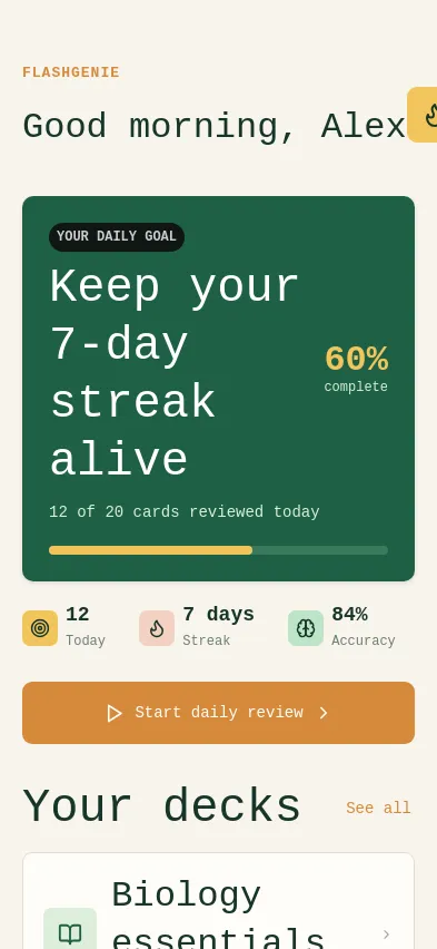 FlashGenie Study App