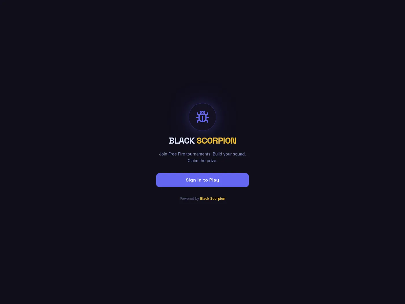 Black Scorpion Tournament App