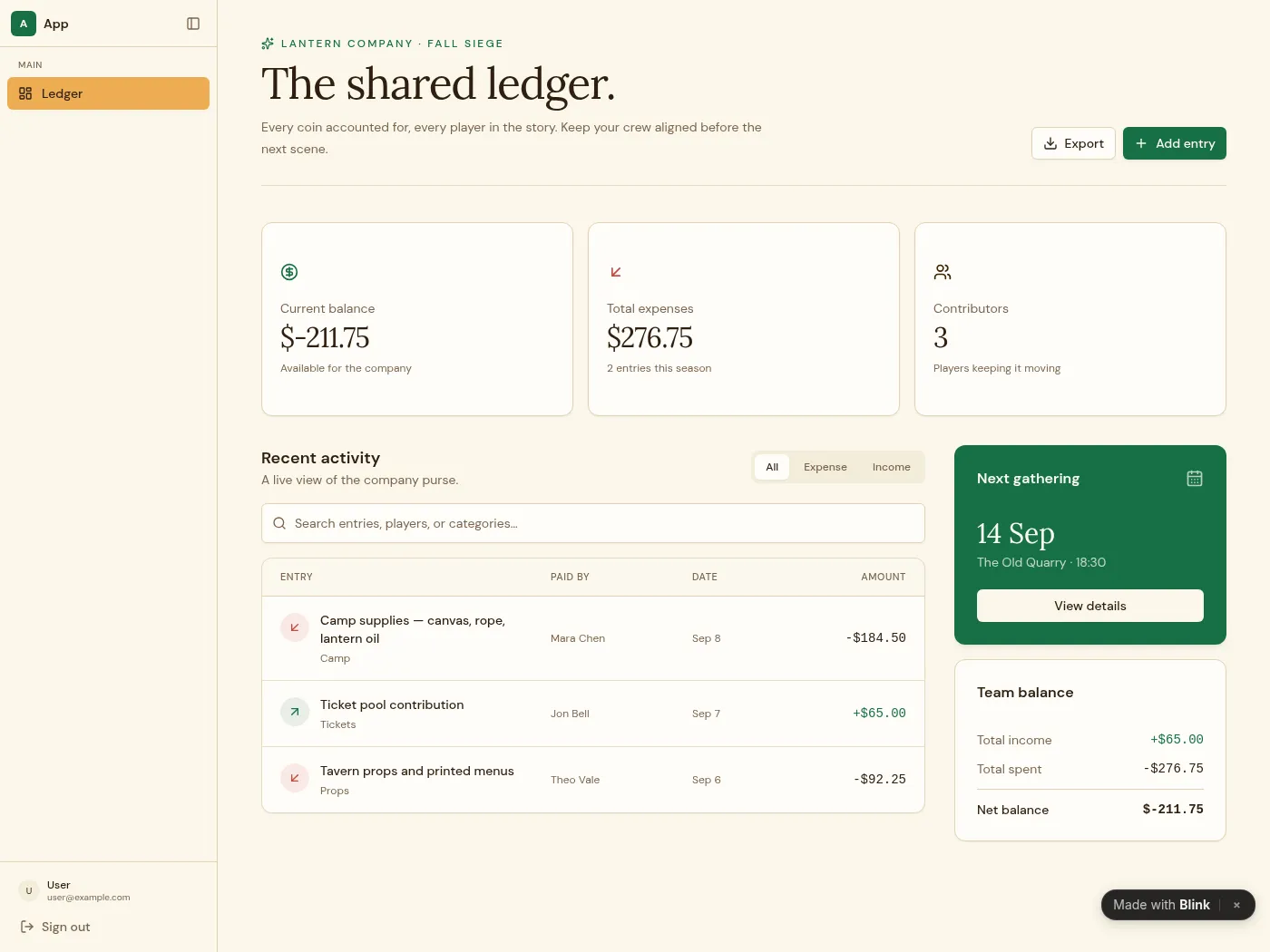 LARP Ledger Live