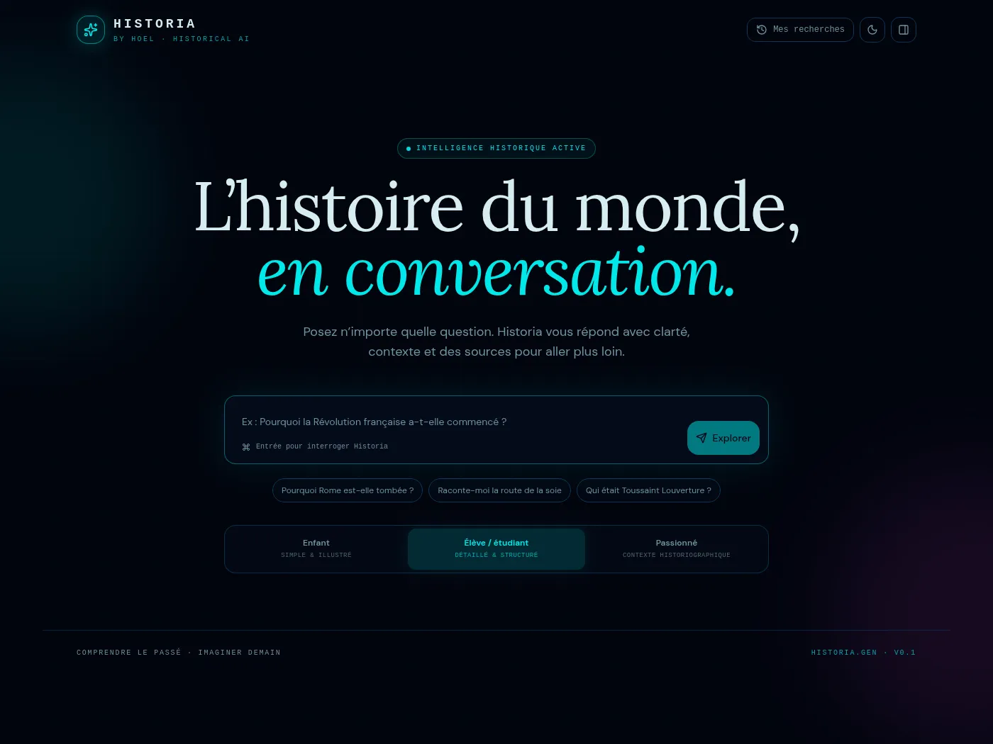 Historia AI Explorer