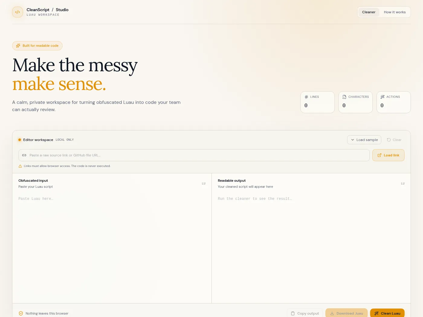 Luau CleanScript Studio