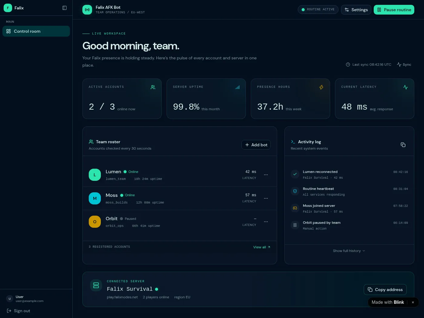 Falix AFK Bot