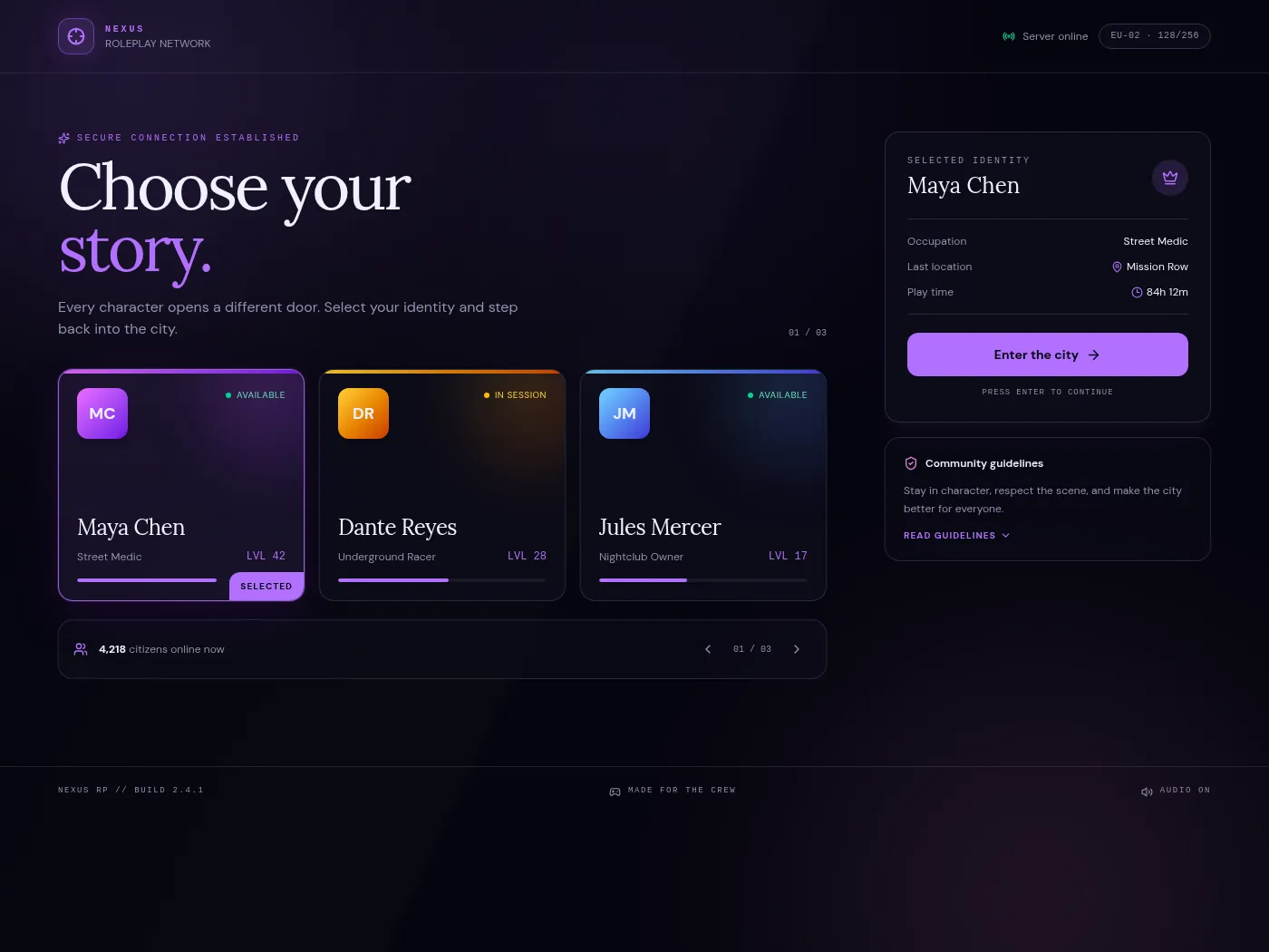 FiveM Multicharacter UI