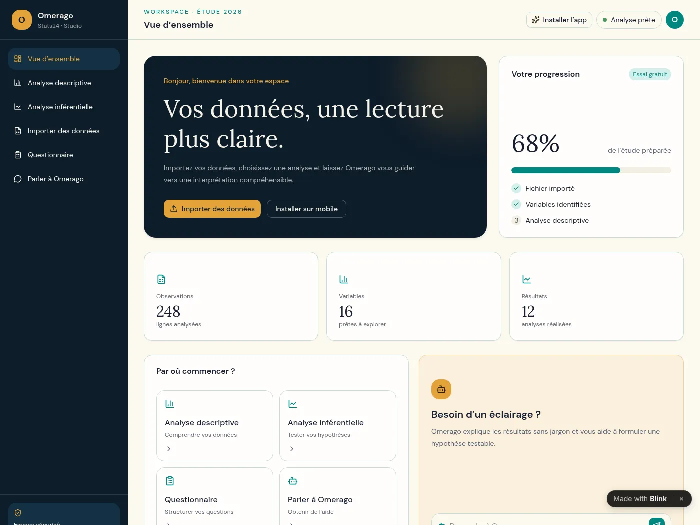 Omerago Stats24 Dashboard