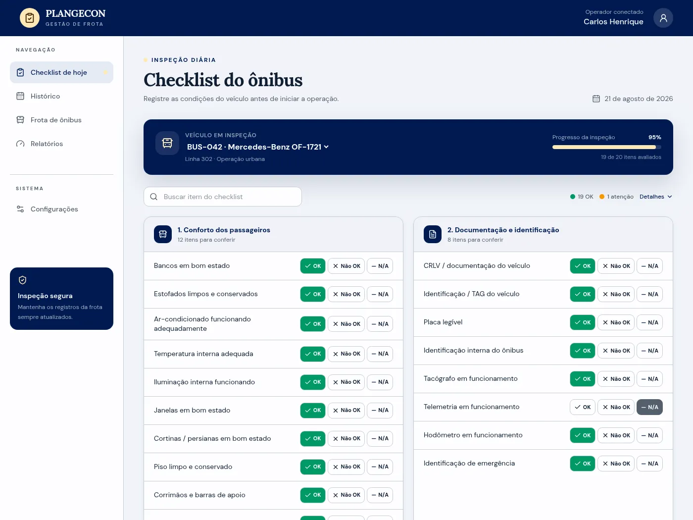 Bus Checklist Tracker