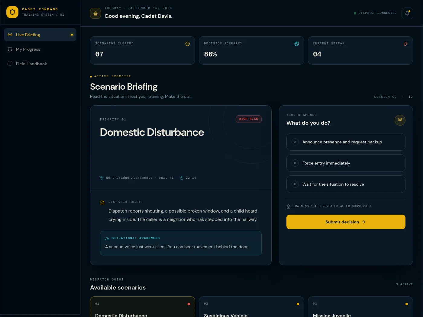 Police Cadet Simulator