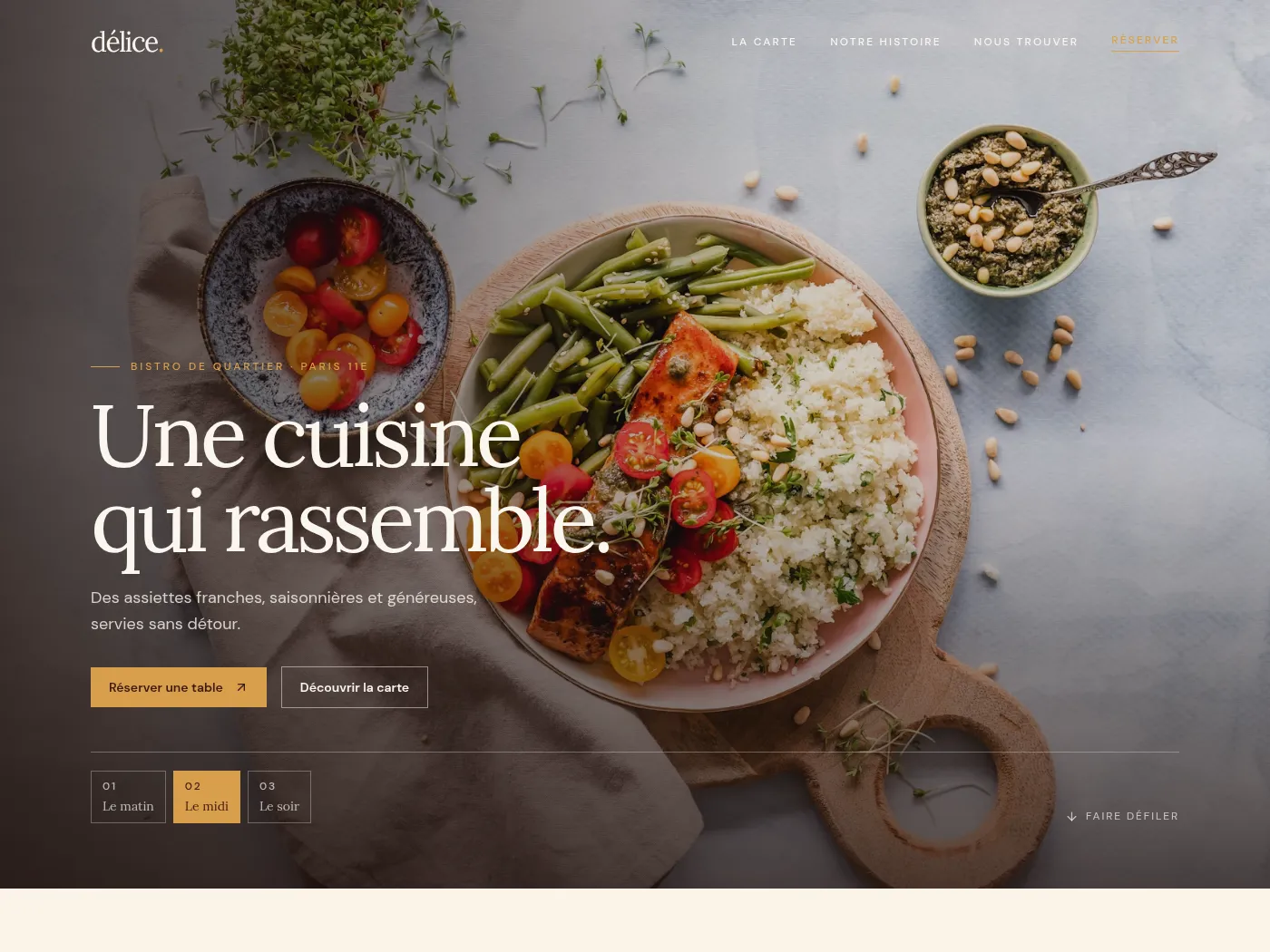 Delice Bistro Website