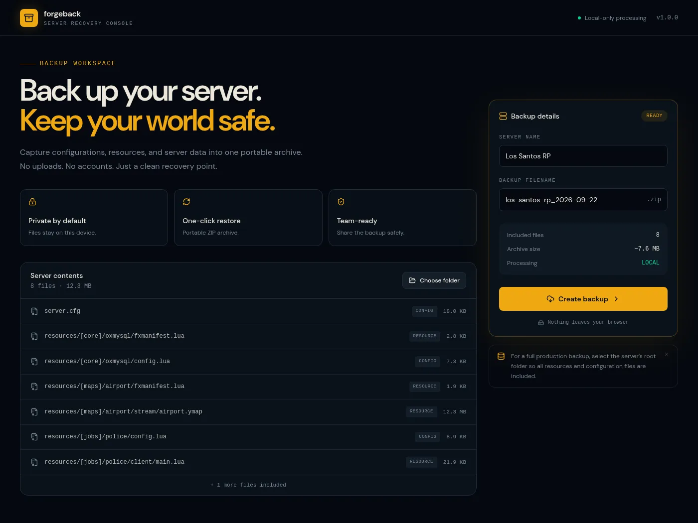 FiveM Server Backup Tool