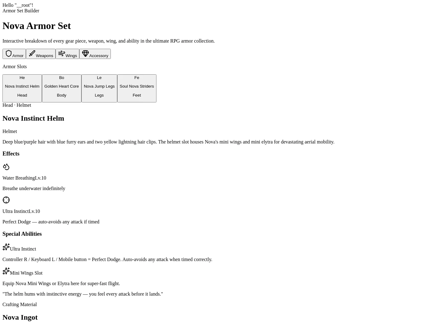 Nova Armor Set Builder
