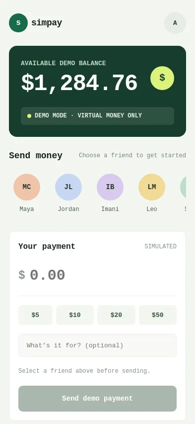 SimPay Peer Demo