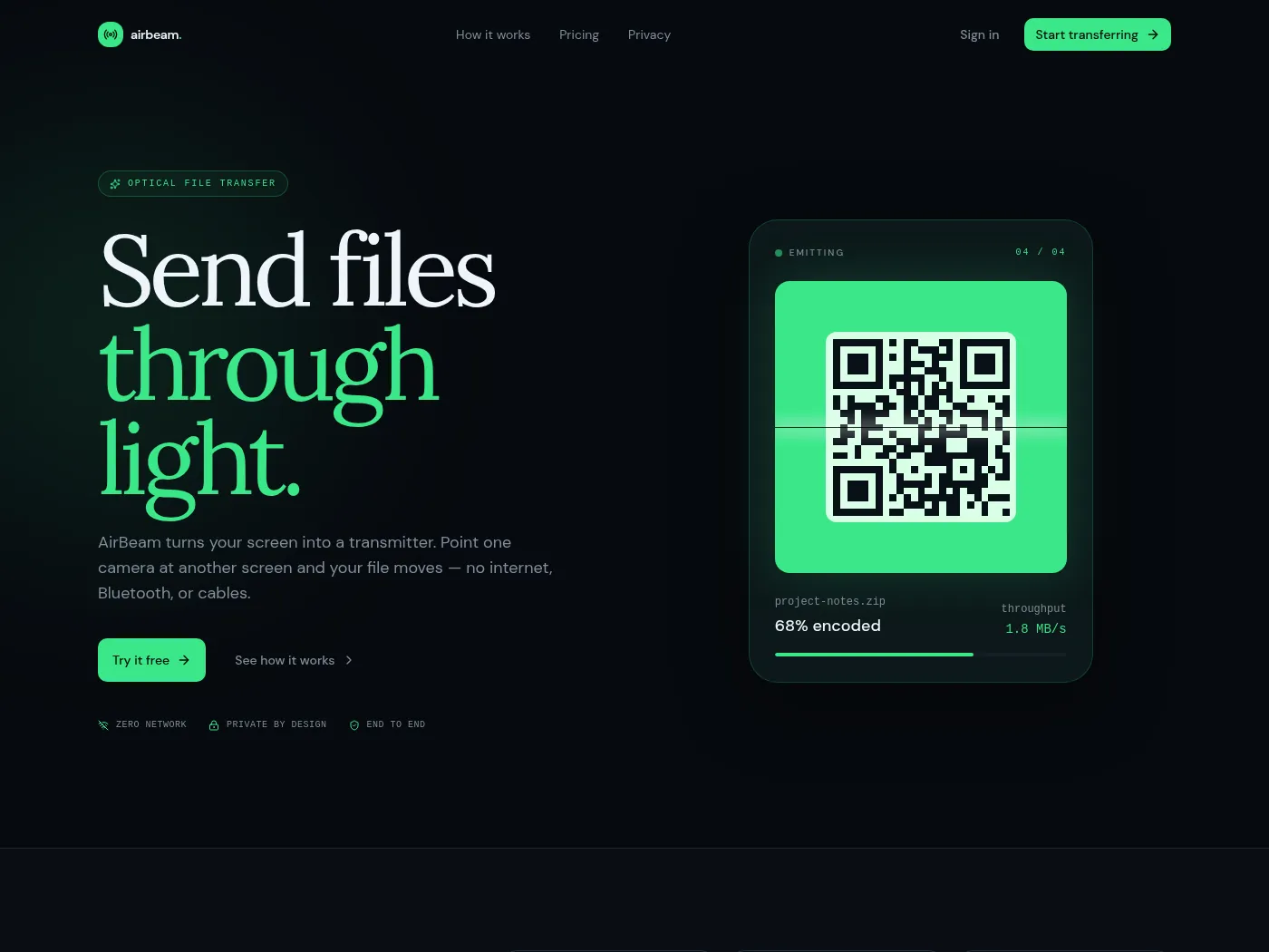AirBeam Optical File Transfer