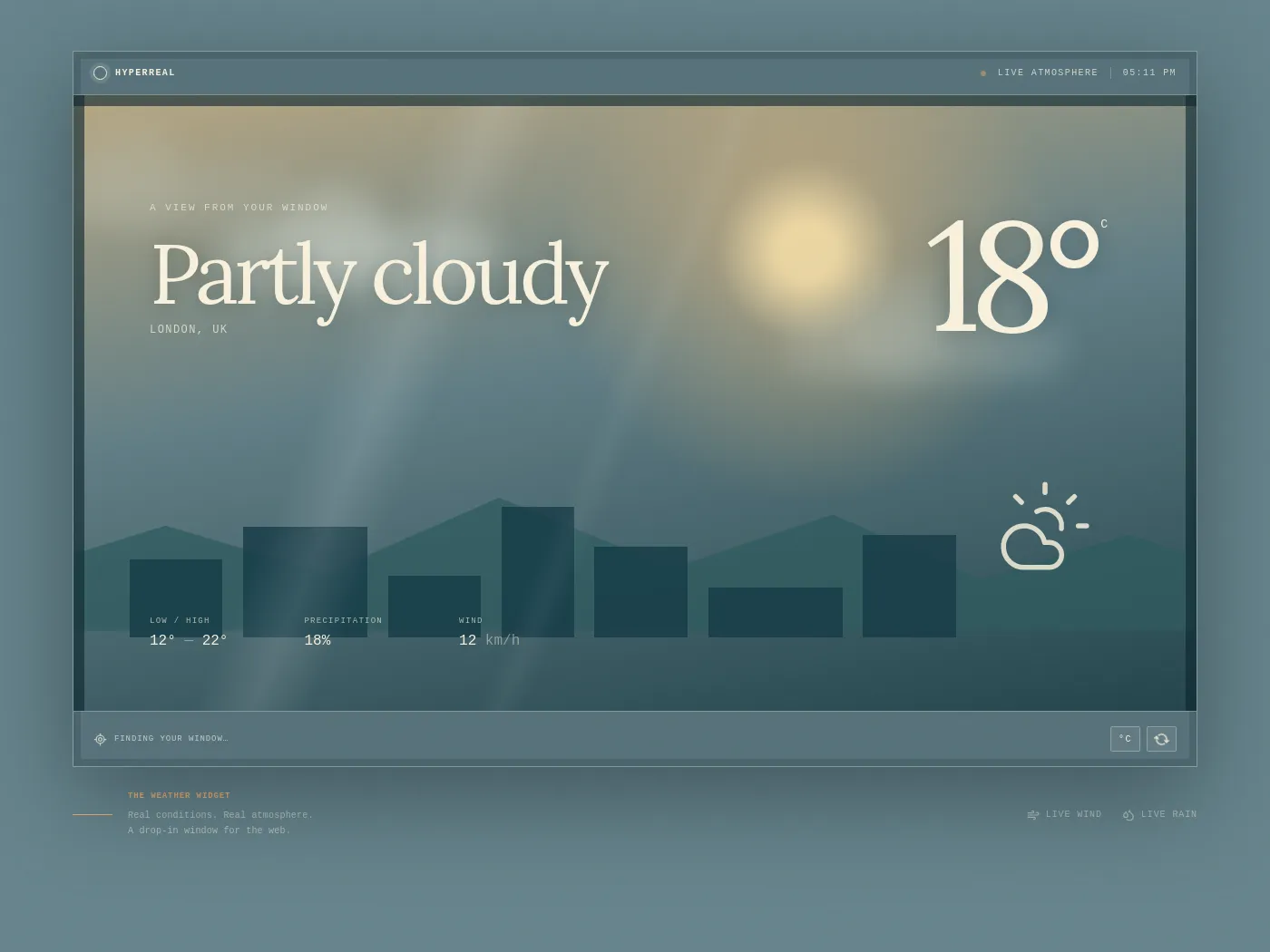 Hyperreal Weather Widget