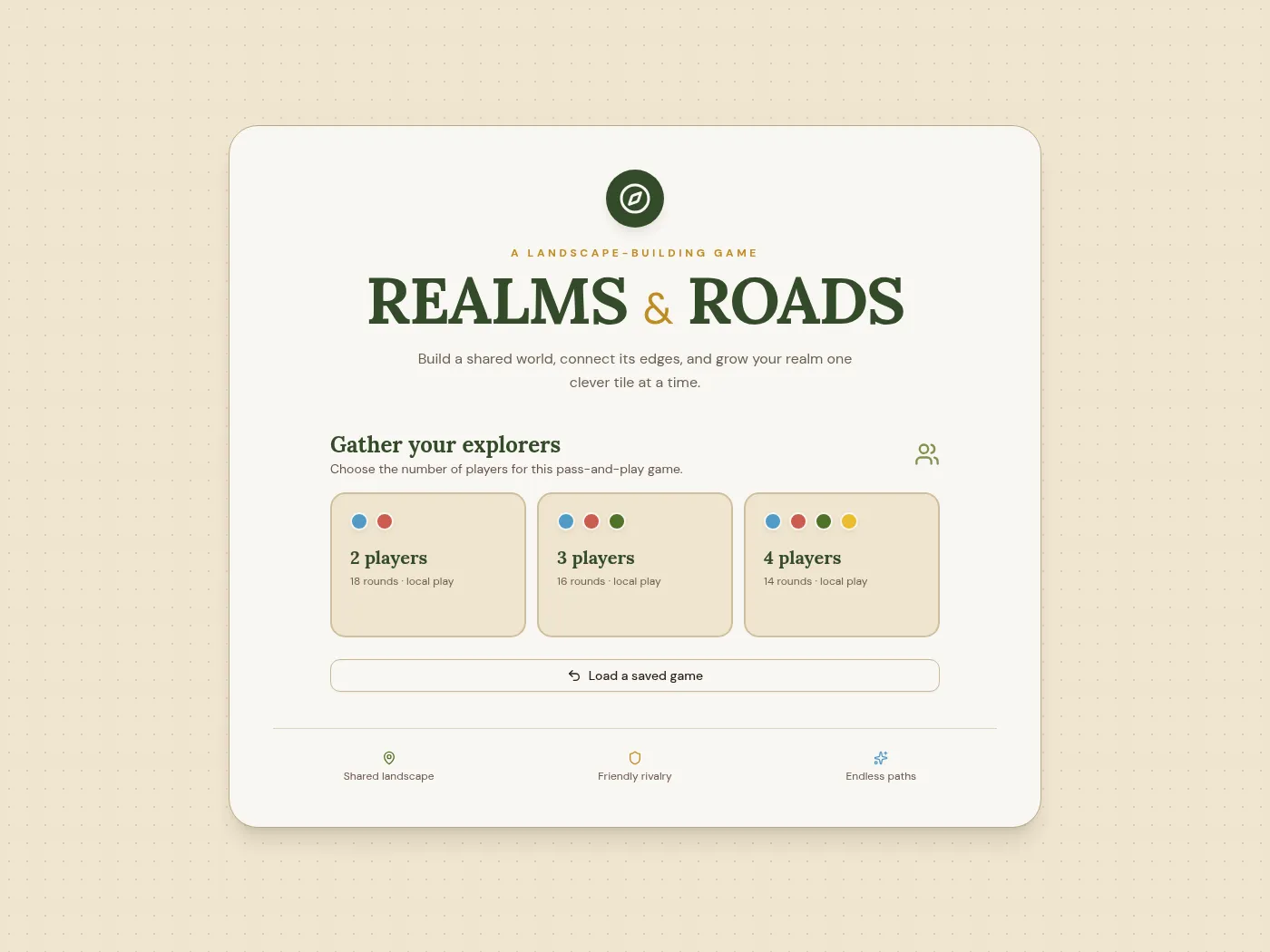 Realms & Roads Board Game