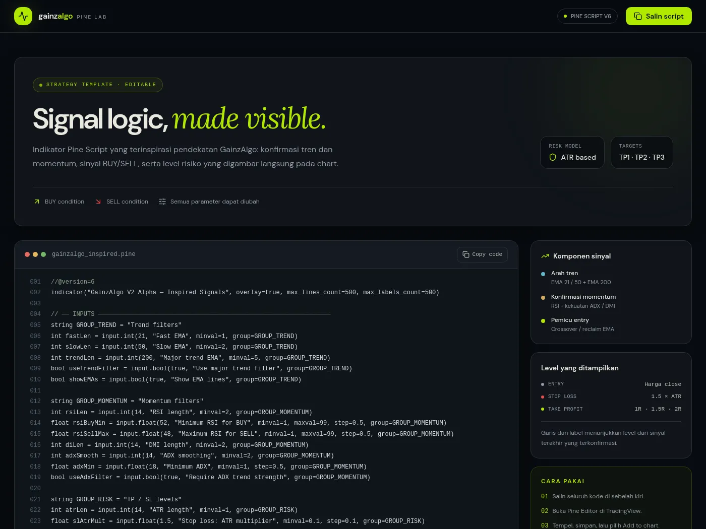 GainzAlgo Pine Script Clone
