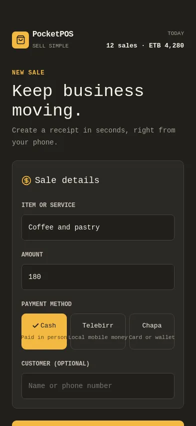 PocketPOS Merchant App