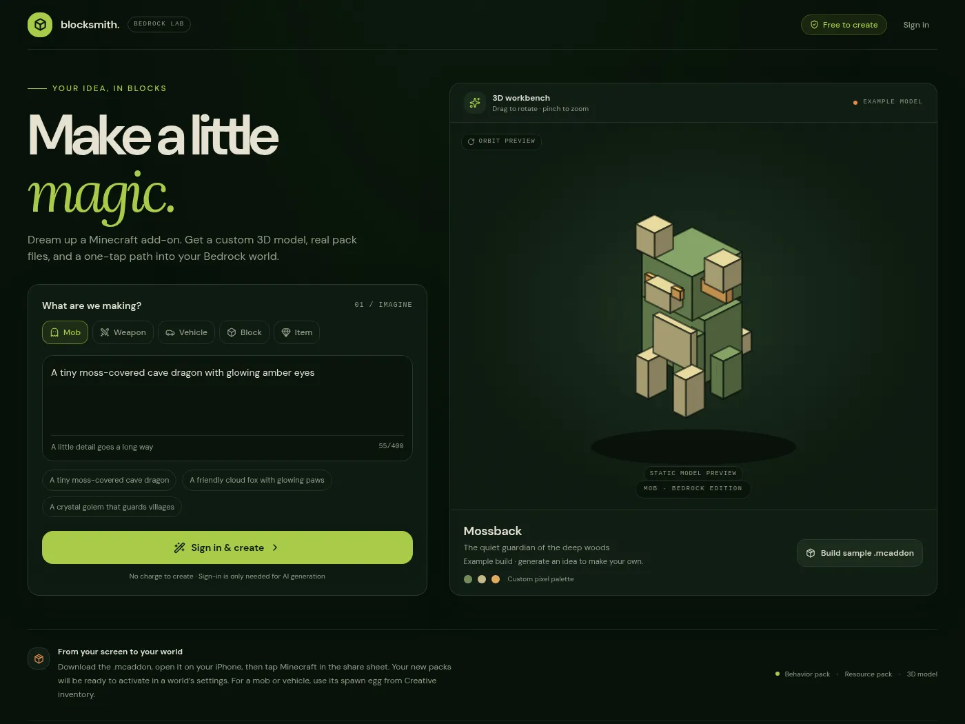 AI Minecraft Addon Creator