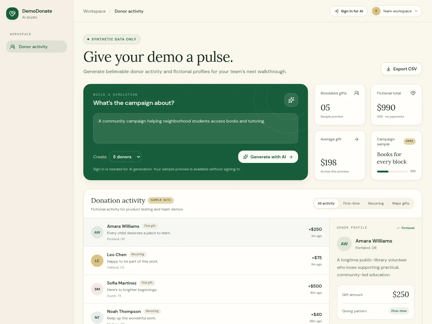 DemoDonate AI