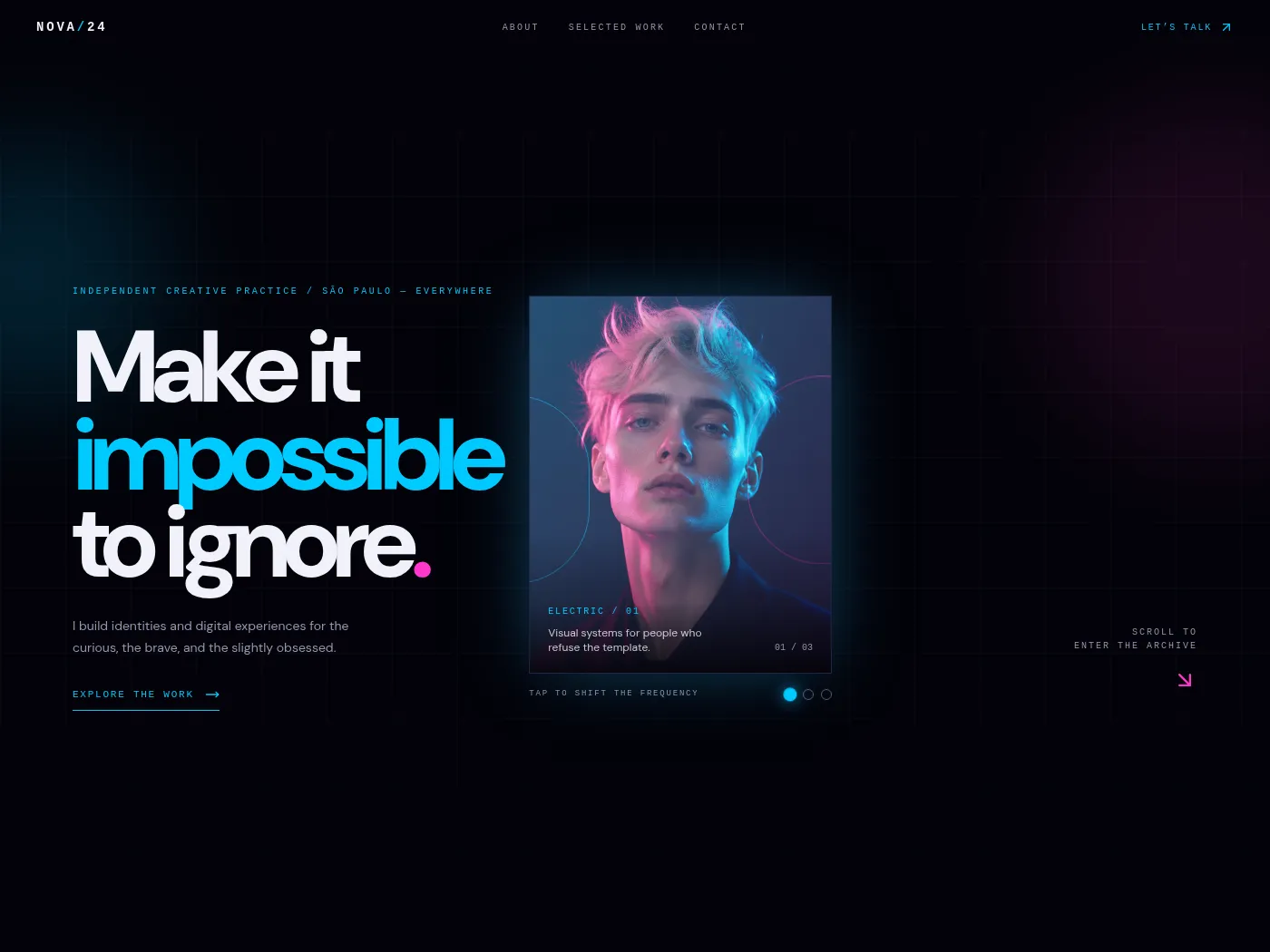 Neon Portfolio Splash