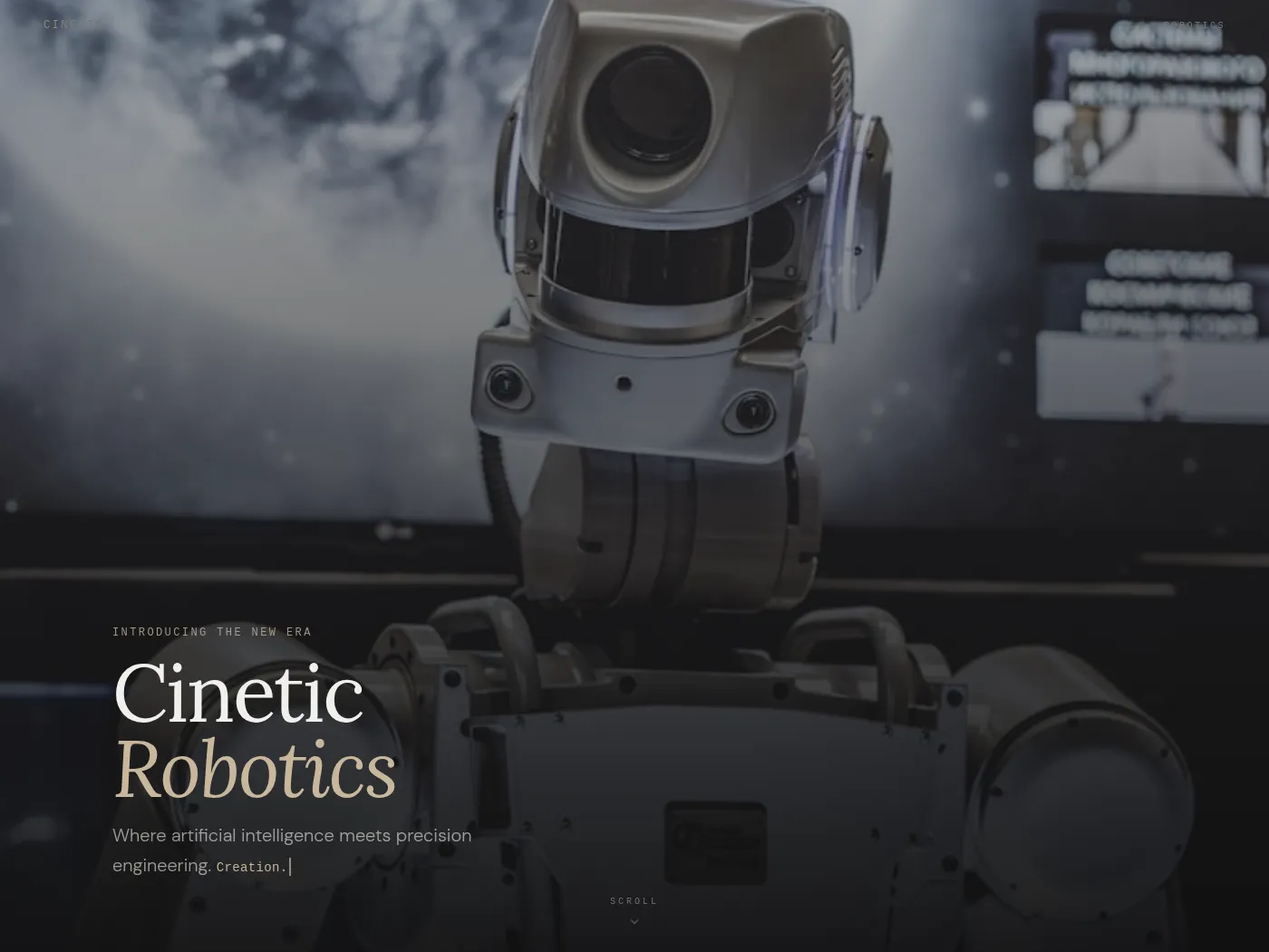Cinetic Robotics Web Experience
