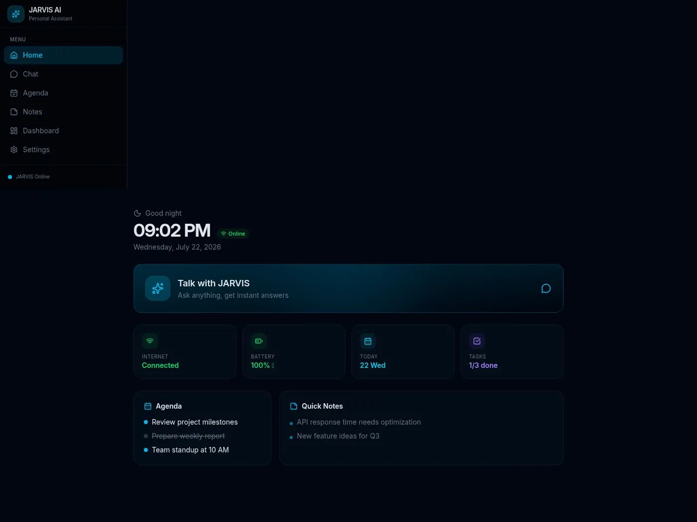 JARVIS AI Dashboard