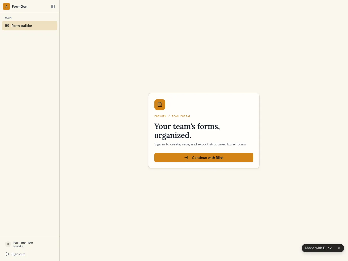 FormGen Team Portal