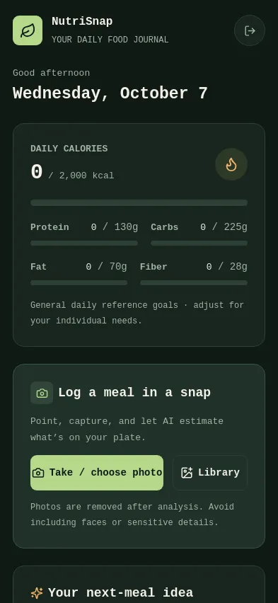 NutriSnap Tracker