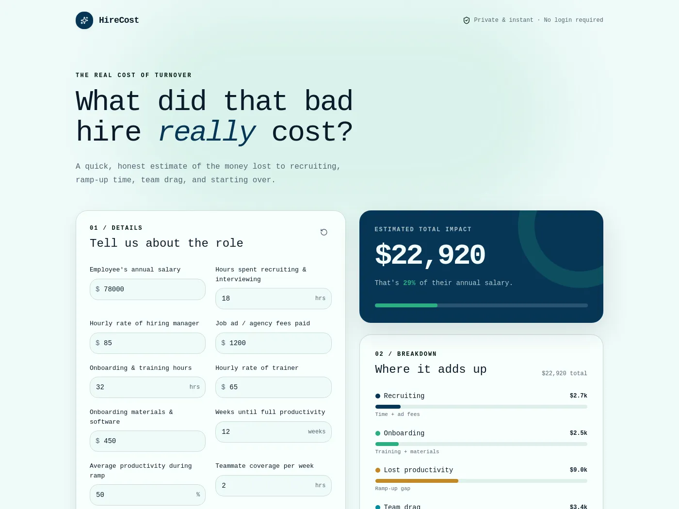 Bad Hire Calculator