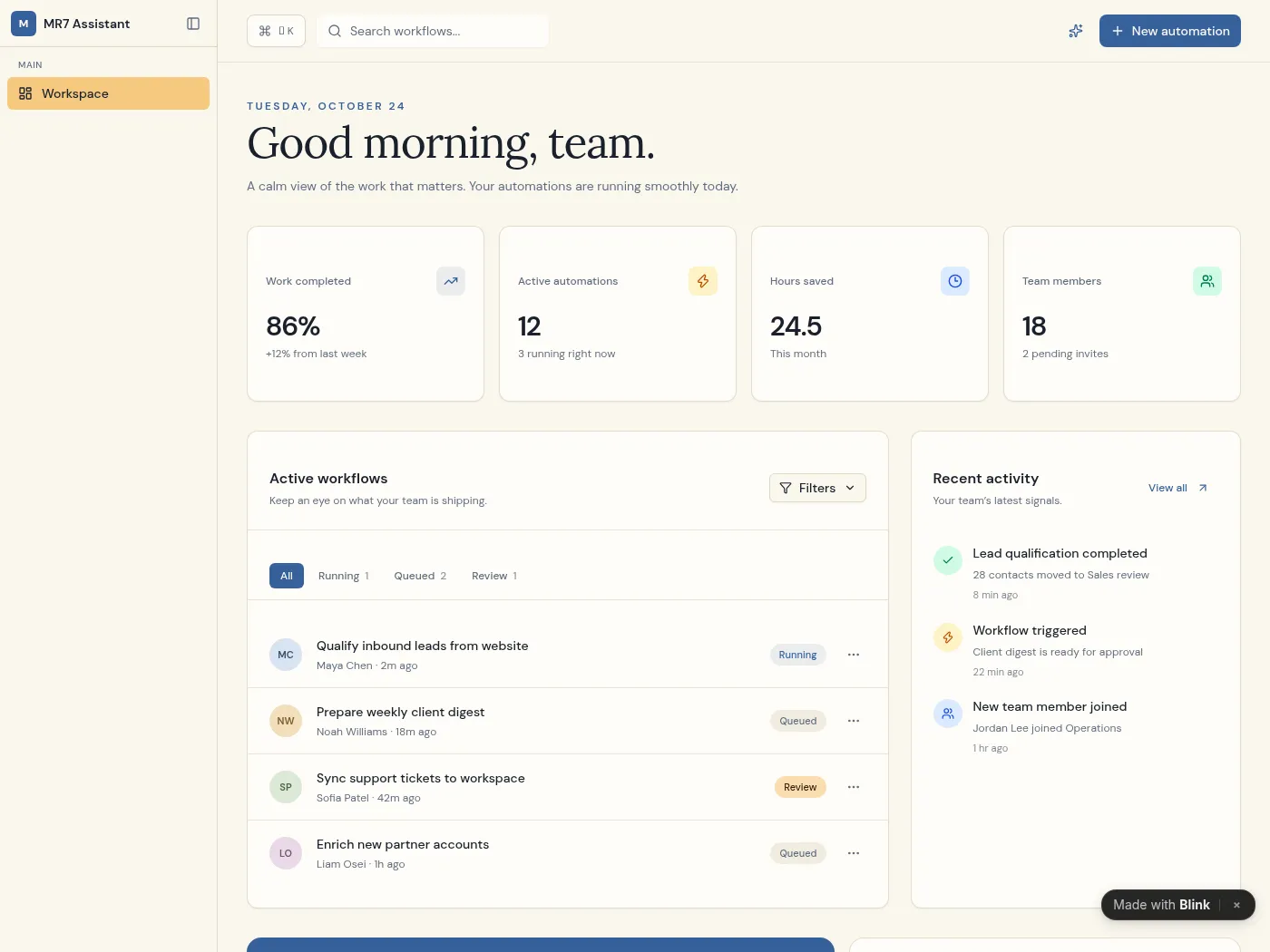 SmartWork MR7 Assistant