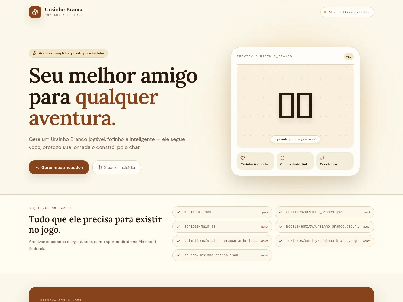 Ursinho Branco Companion