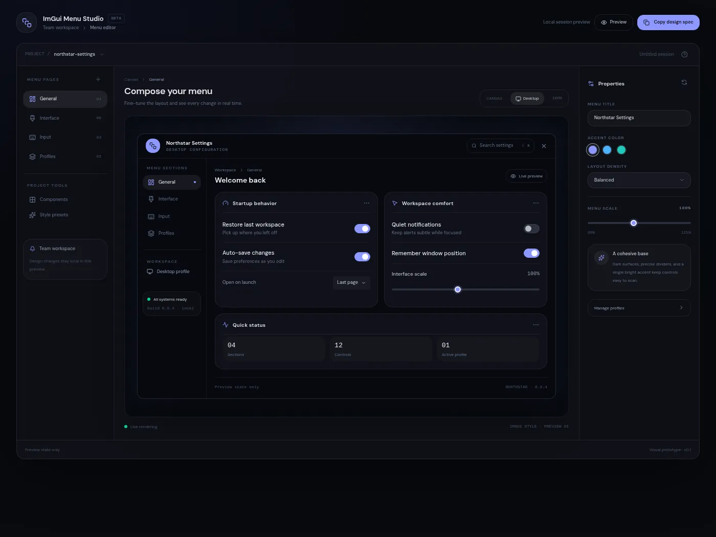 ImGui AI Menu Builder