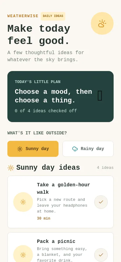 WeatherWise Daily Tasks