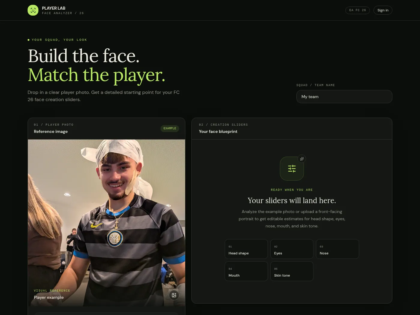 Player Face Analyzer