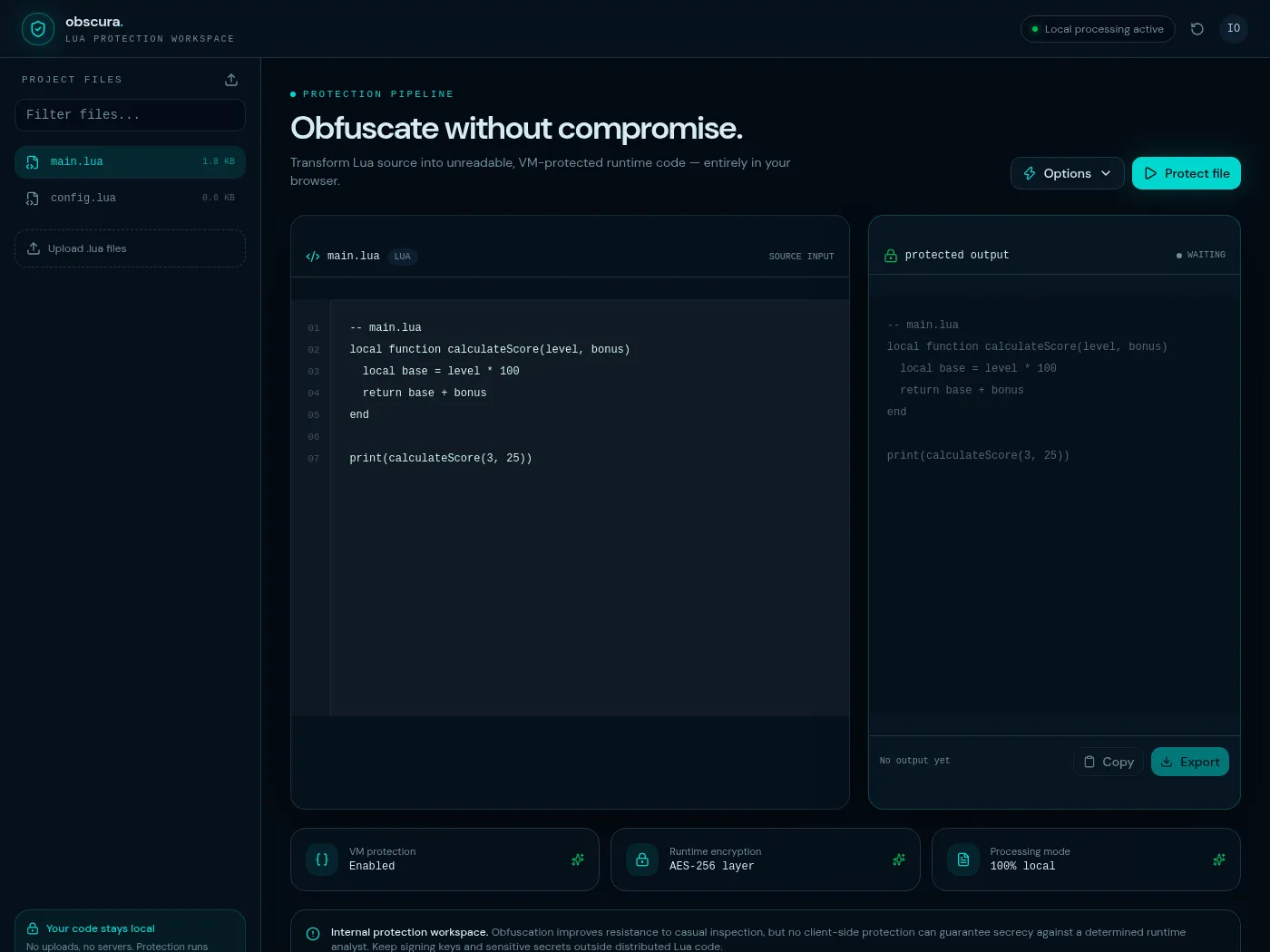 Lua Obfuscator Dashboard