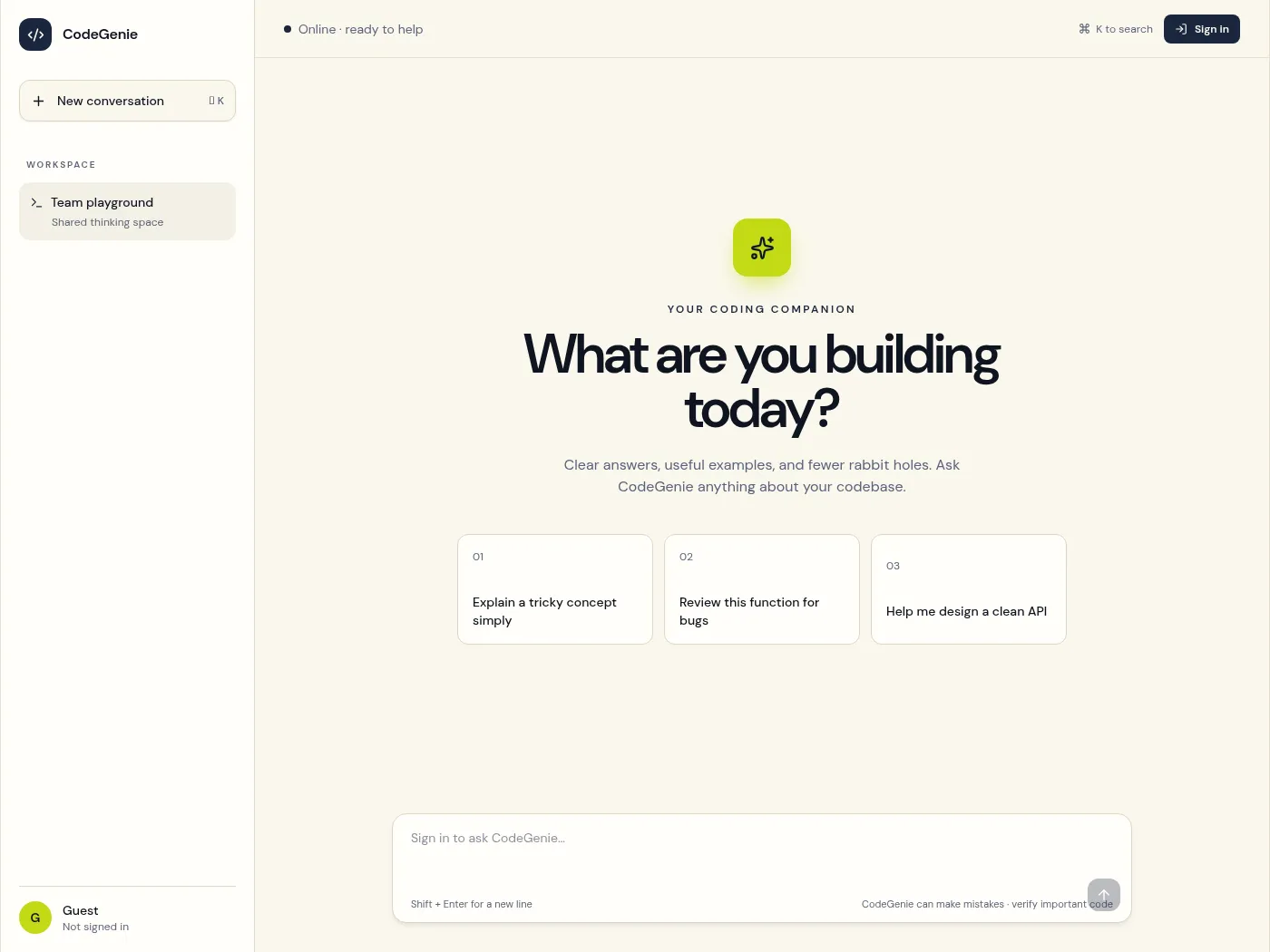 CodeGenie AI Assistant
