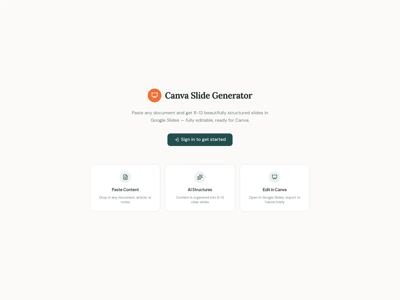 Canva Slide Generator