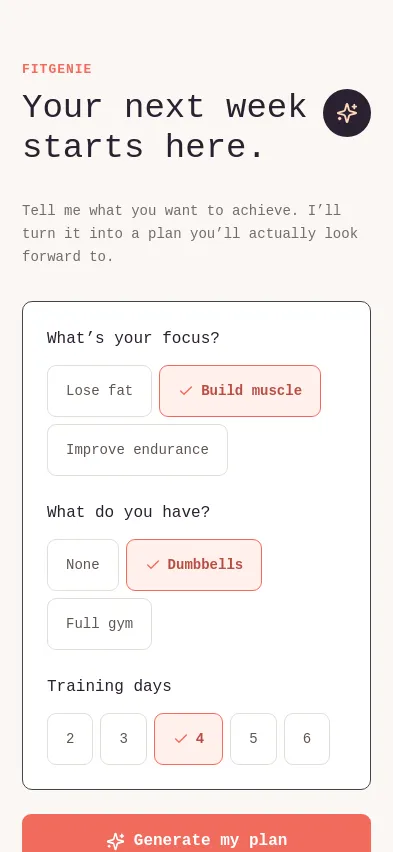 FitGenie AI Coach