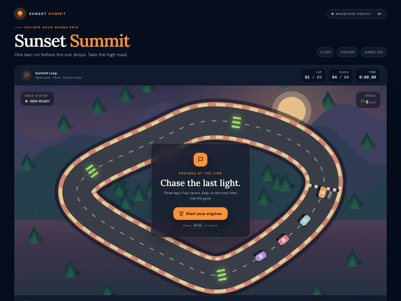 Sunset Summit Kart Track