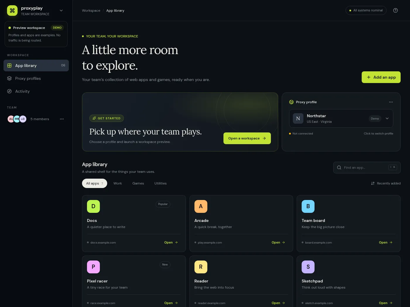 ProxyPlay Dashboard