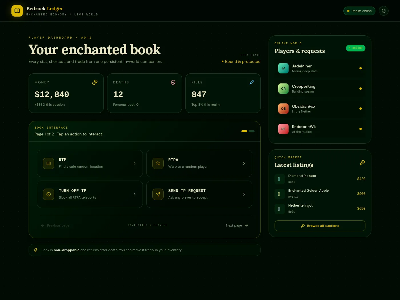 Bedrock Book Economy Tool