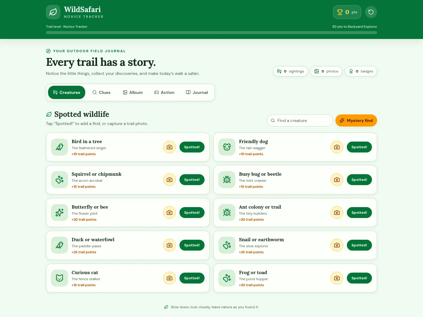 WildSafari Tracker
