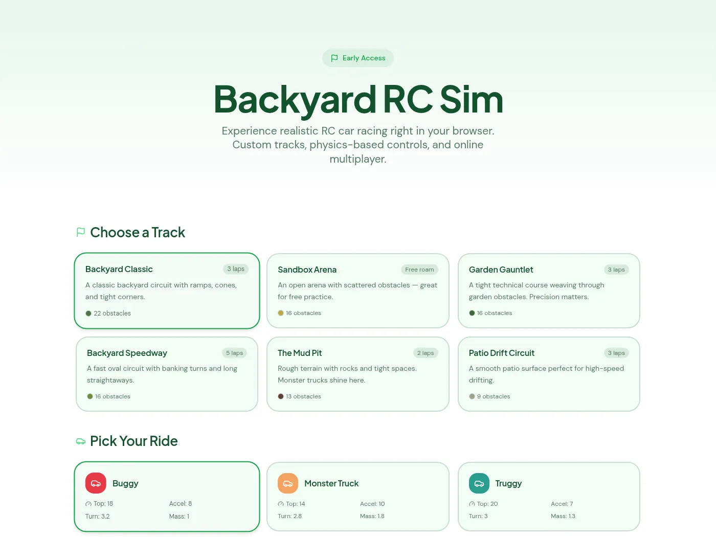 Backyard RC Sim