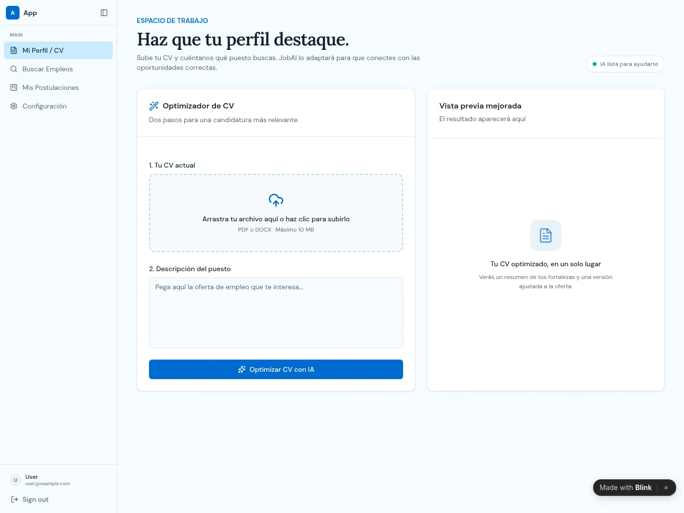 JobAI Dashboard