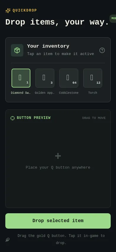 QuickDrop PE Mod