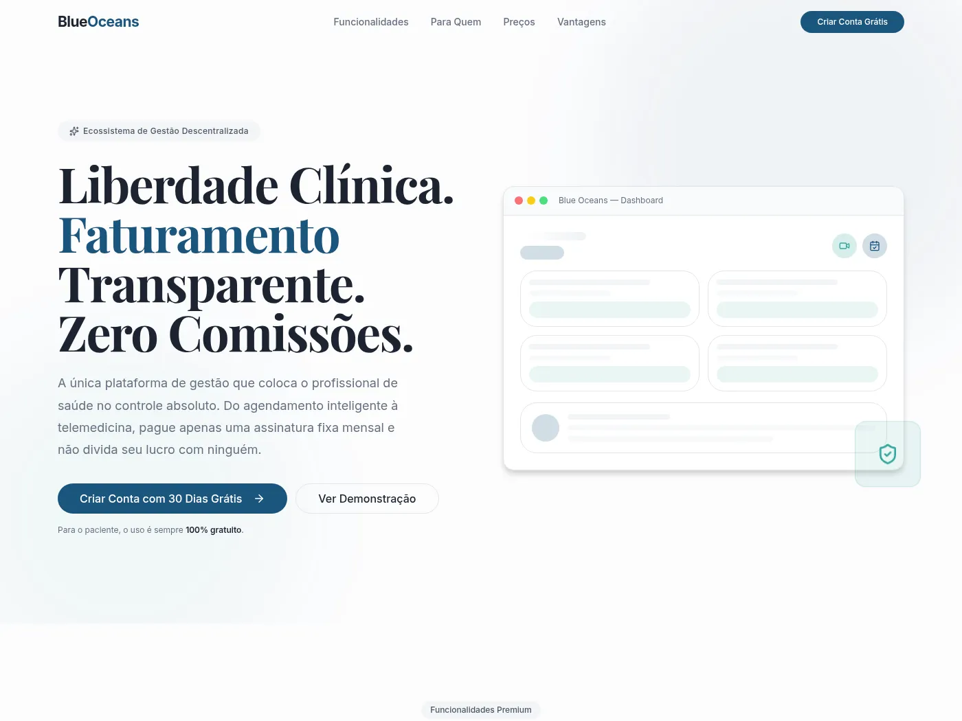 Blue Oceans Landing Page
