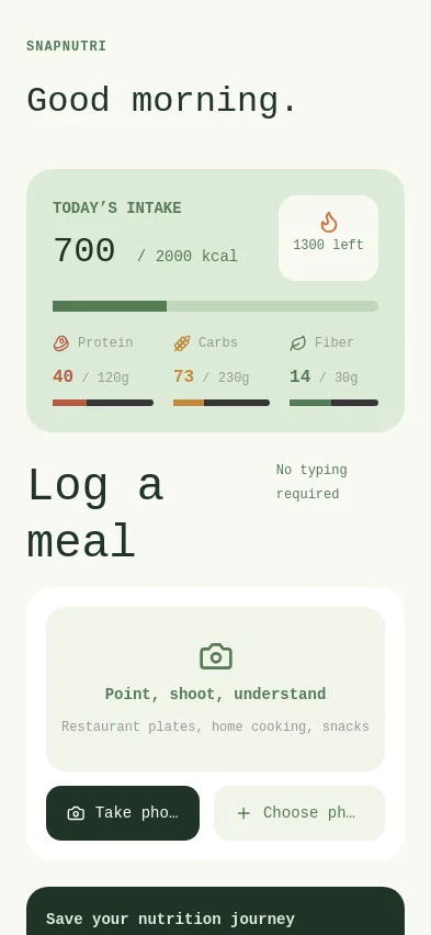 SnapNutri AI Tracker