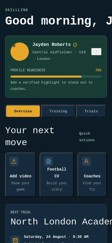 SkillLink Football App